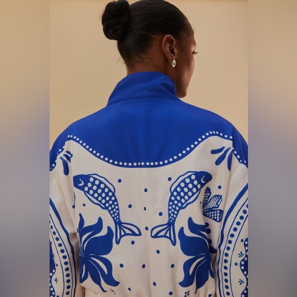 FARM Rio | Jackets & Coats | Farm Rio Blue Artisanal Embroidered ...